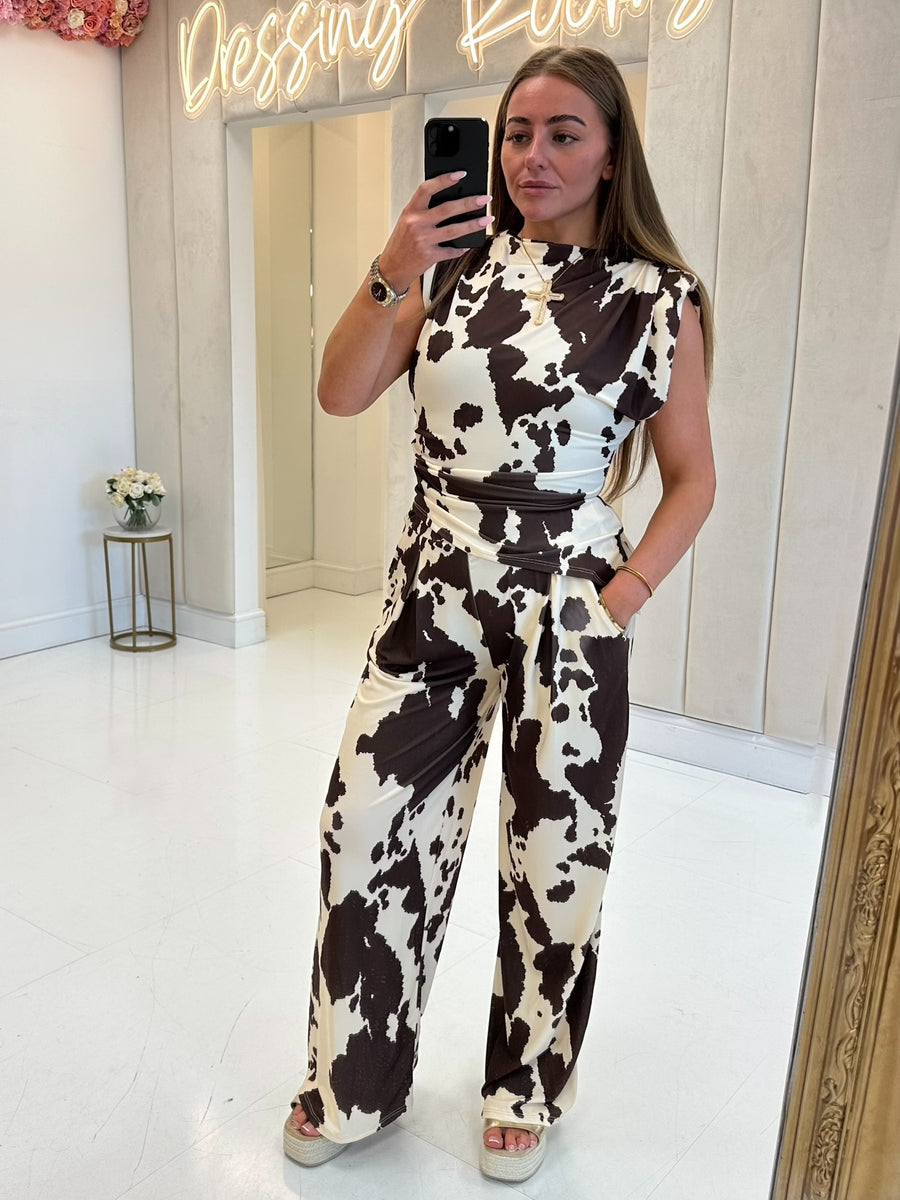 JORDAN COW PRINT ASYMMETRIC 2 PIECE SET – ellatino london