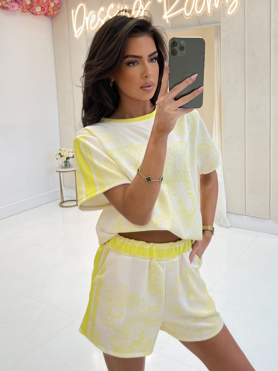 Masie lemon jungle print short set – ellatino london